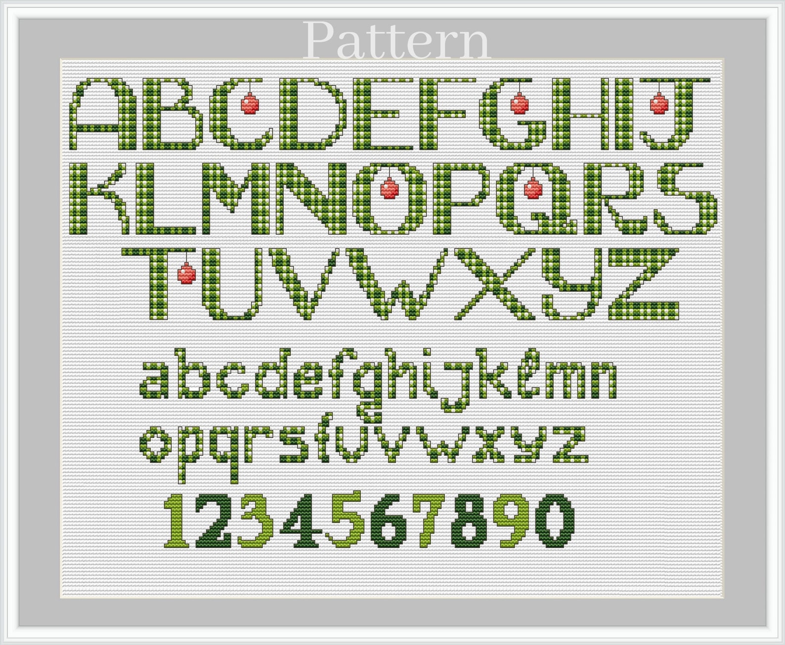 Christmas Alphabet Cross Stitch Pattern Cross Stitch Letters - Etsy