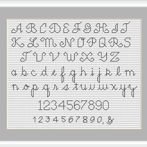 Backstitch Alphabet, Cursive Cross Stitch Font, Tiny Font Alphabet ...