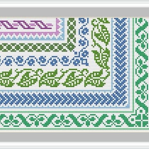 Cross Stitch Border, Cross Stitch Frames, Leaf Border, Floral Frame ...