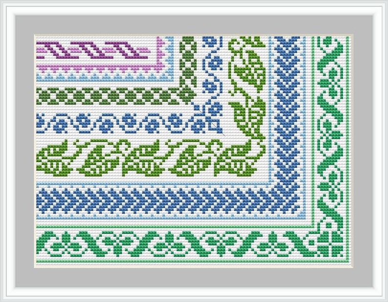 Cross Stitch Border Pattern Leaf Frames and Corners - Etsy