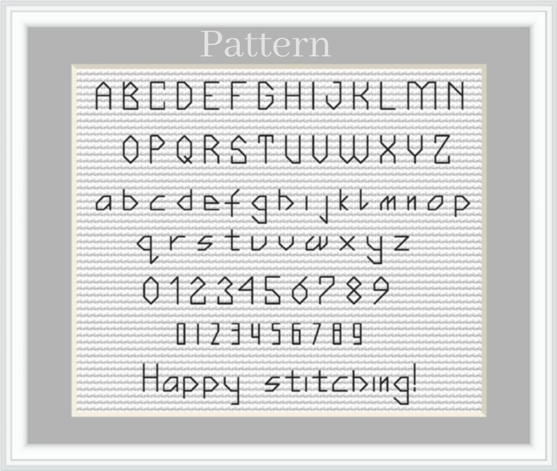 Backstitch Alphabet Cross Stitch Pattern Small Cross Stitch - Etsy