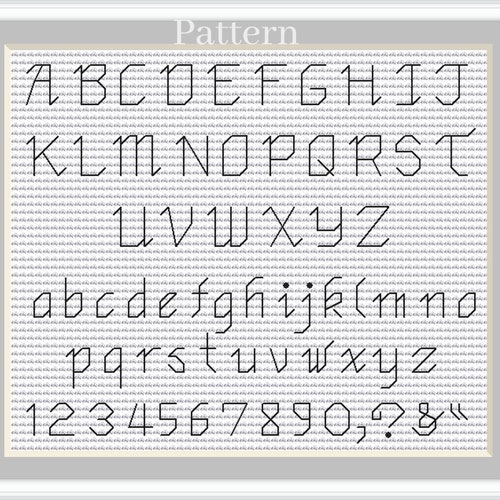 Backstitch Alphabet Cursive Cross Stitch Font Tiny Font - Etsy Canada