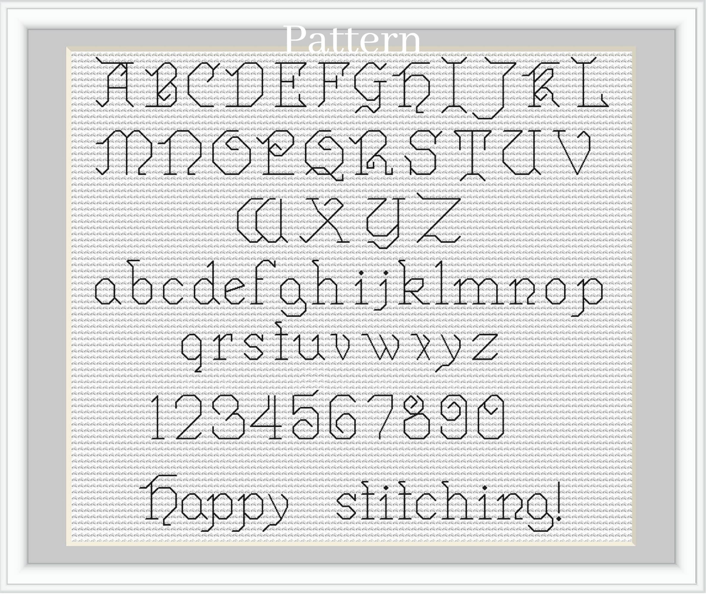 Backstitch Alphabet Cross Stitch Letters Back Stitch - Etsy