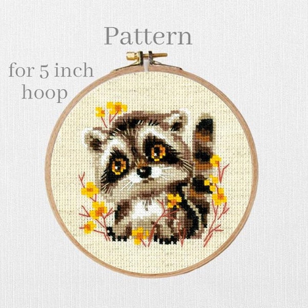 Raccoon Cross Stitch - Etsy