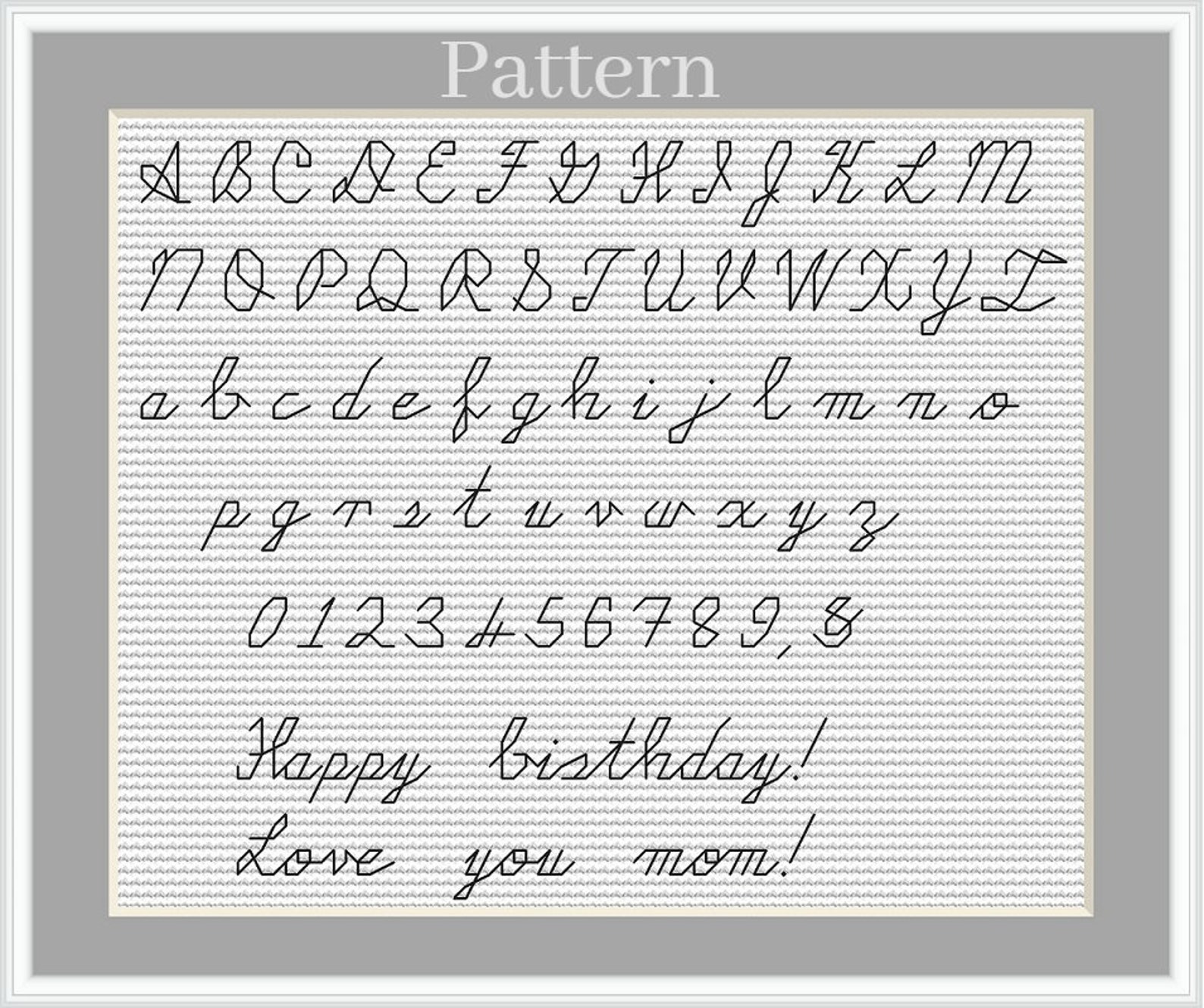 Cursive Alphabet Cross Stitch Pattern Backstitch Alphabet - Etsy