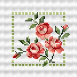 Rose Border Cross Stitch Pattern, Floral Frames, Square Borders - Etsy