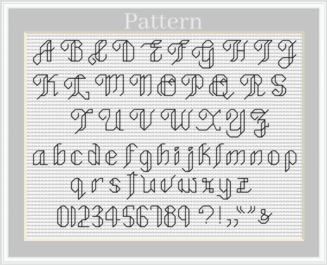 Cursive Font, Cross Stitch Font, Back Stitch Alphabet, Backstitch ...