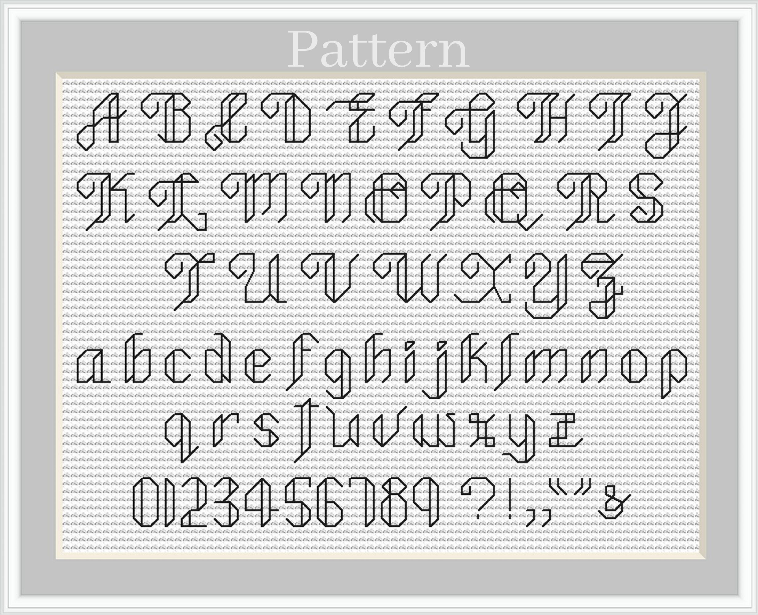Cursive Font Cross Stitch Font Back Stitch Alphabet - Etsy UK