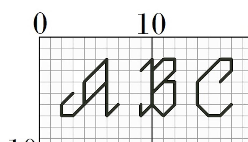Backstitch Alphabet Cross Stitch Pattern With Small Cursive Letters and ...