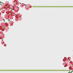 Magnolia Cross Stitch Pattern, Floral Borders, Cross Stitch Corners ...