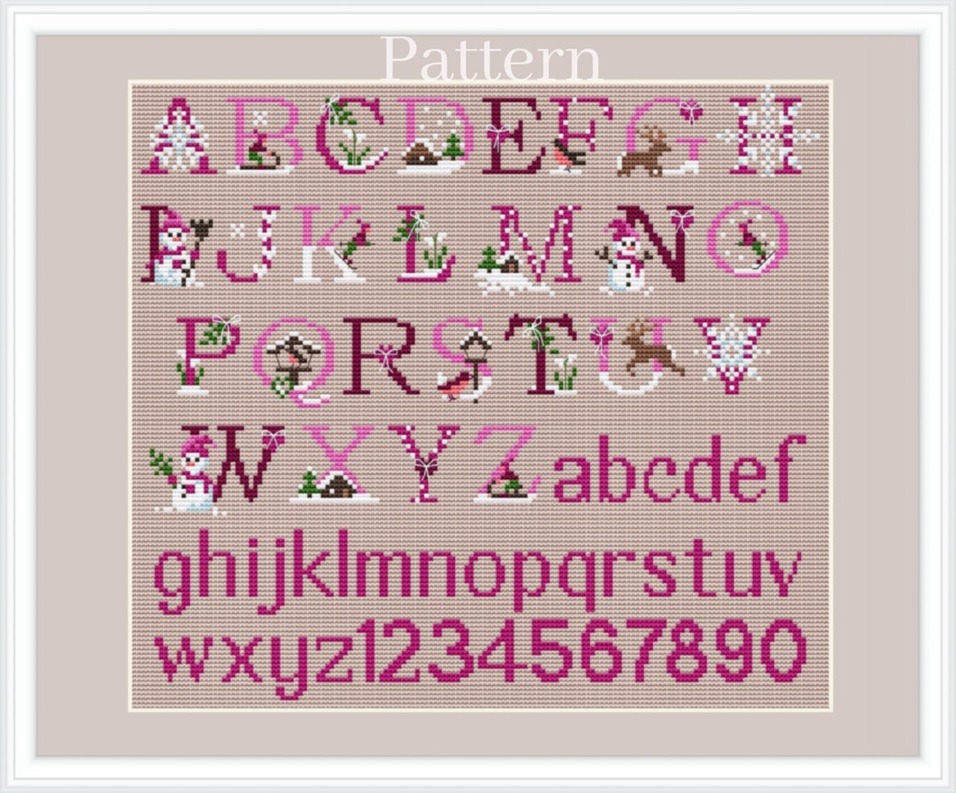 Christmas Alphabet Cross Stitch Pattern Cross Stitch Fonts - Etsy