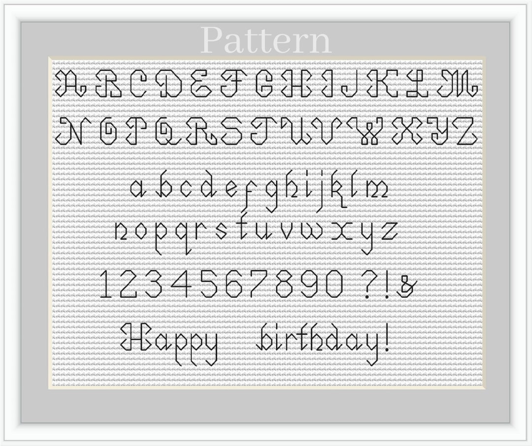 Backstitch Alphabet Cross Stitch Pattern, Cursive Alphabet, Cross ...