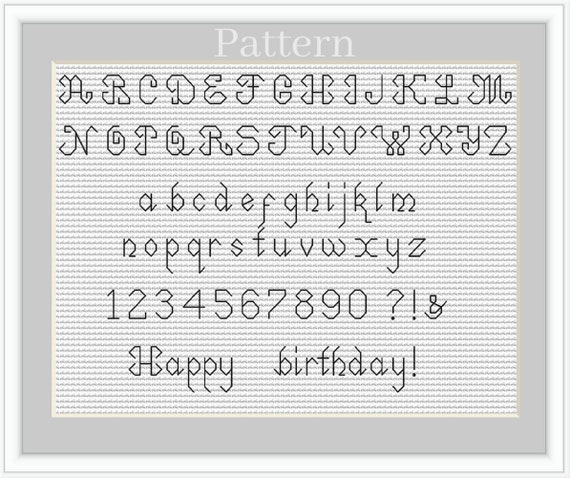 Backstitch Alphabet Cross Stitch Pattern Cursive Alphabet - Etsy