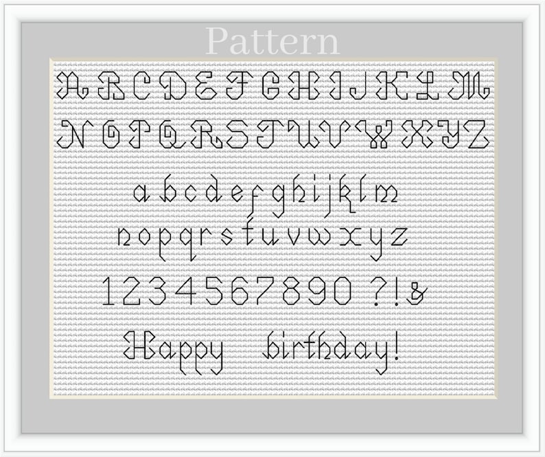 Backstitch Alphabet Cross Stitch Pattern Cursive Alphabet - Etsy