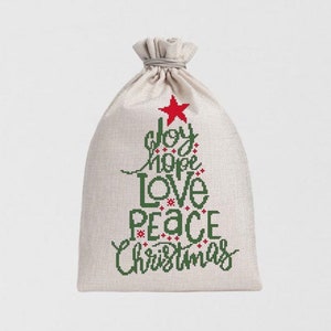 Christmas Tree Cross Stitch Pattern, Monochrome Christmas Hand ...