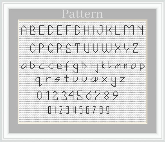 Backstitch Alphabet Cross Stitch Pattern Small Cross Stitch | Etsy