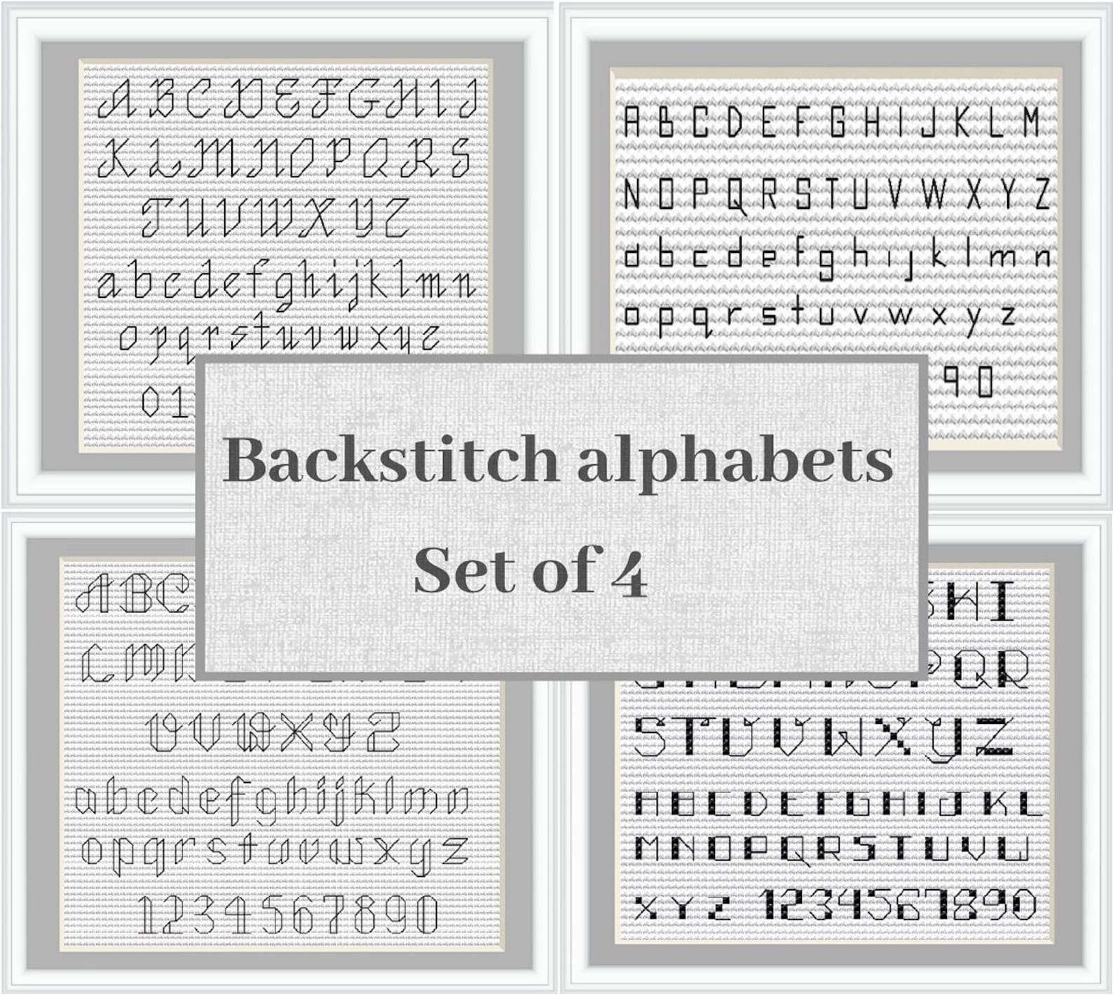 Backstitch Alphabet Cross Stitch Alphabet Cross Stitch - Etsy UK
