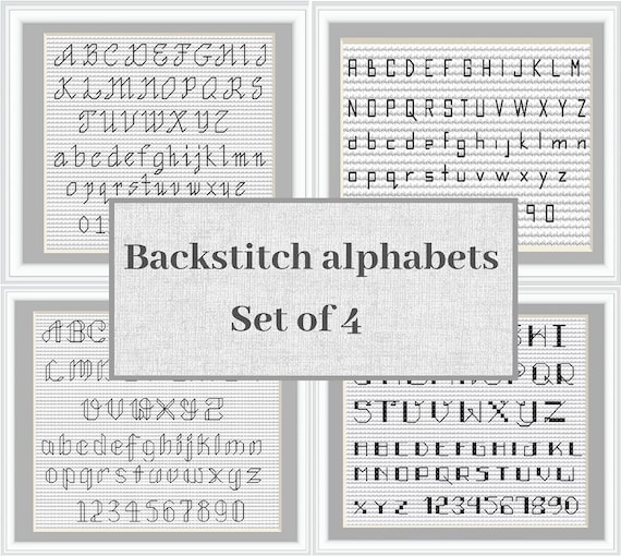 Backstitch Alphabet Cross Stitch Alphabet Cross Stitch - Etsy