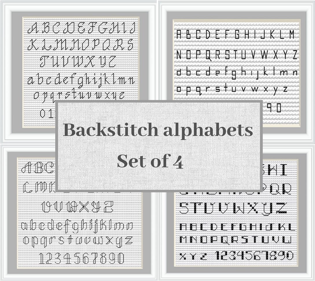 Backstitch Alphabet Cross Stitch Alphabet Cross Stitch - Etsy UK