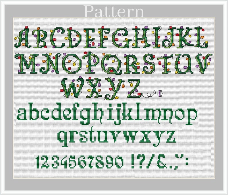 Christmas Alphabet Cross Stitch Pattern Cross Stitch Font - Etsy