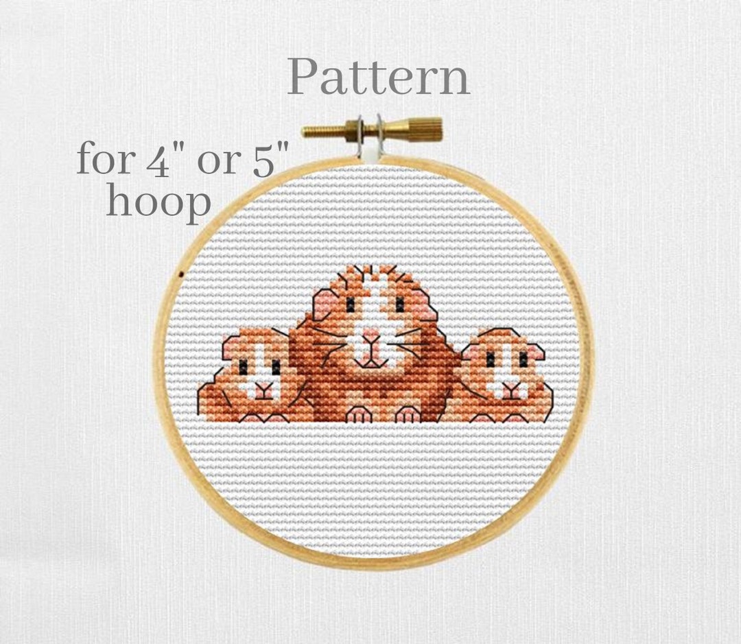 Guinea Pig Cross Stitch Pattern, Animal Cross Stitch, Guinea Pig Family ...