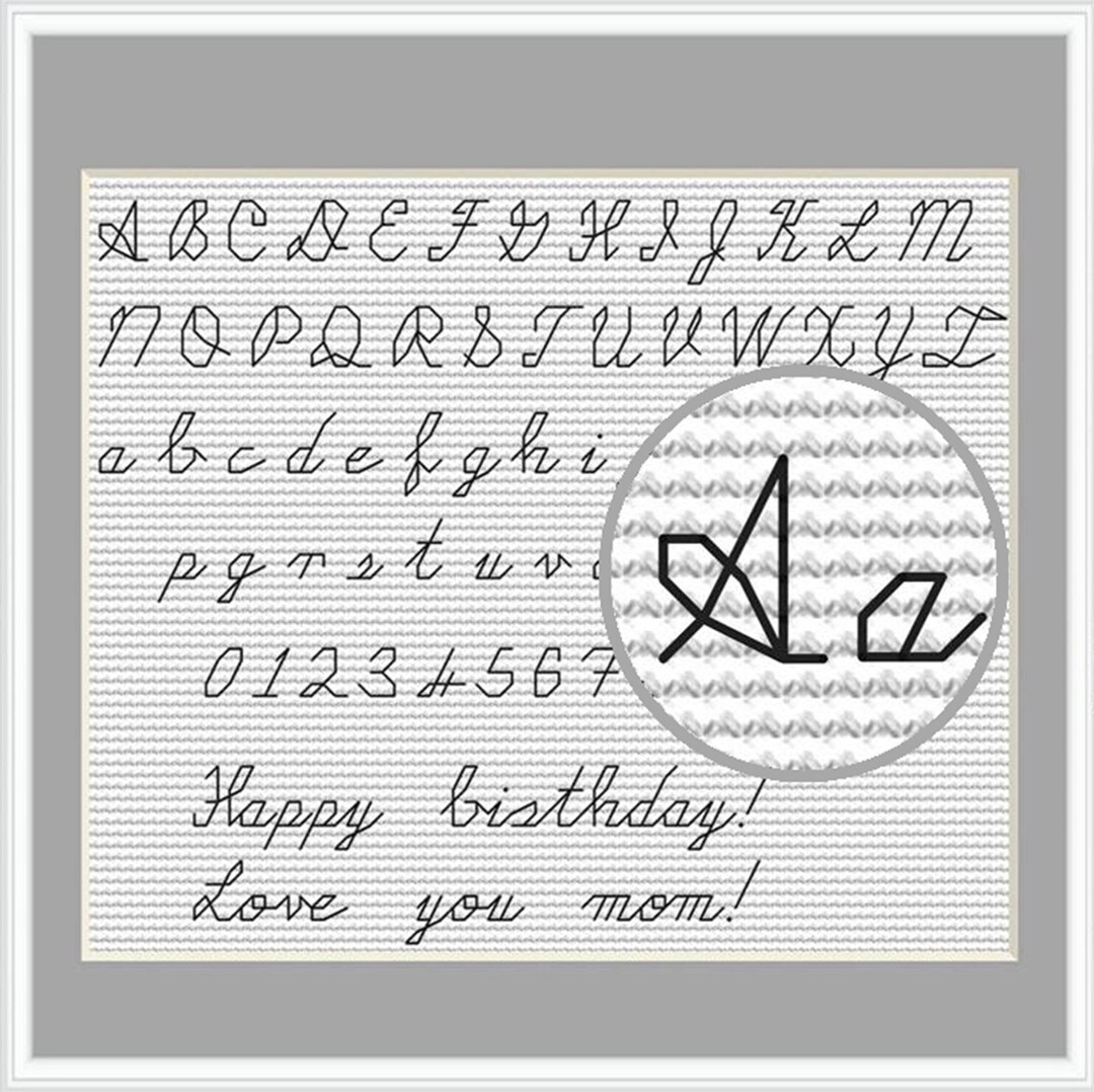 Cursive Alphabet Cross Stitch Pattern, Backstitch Alphabet, Cross ...
