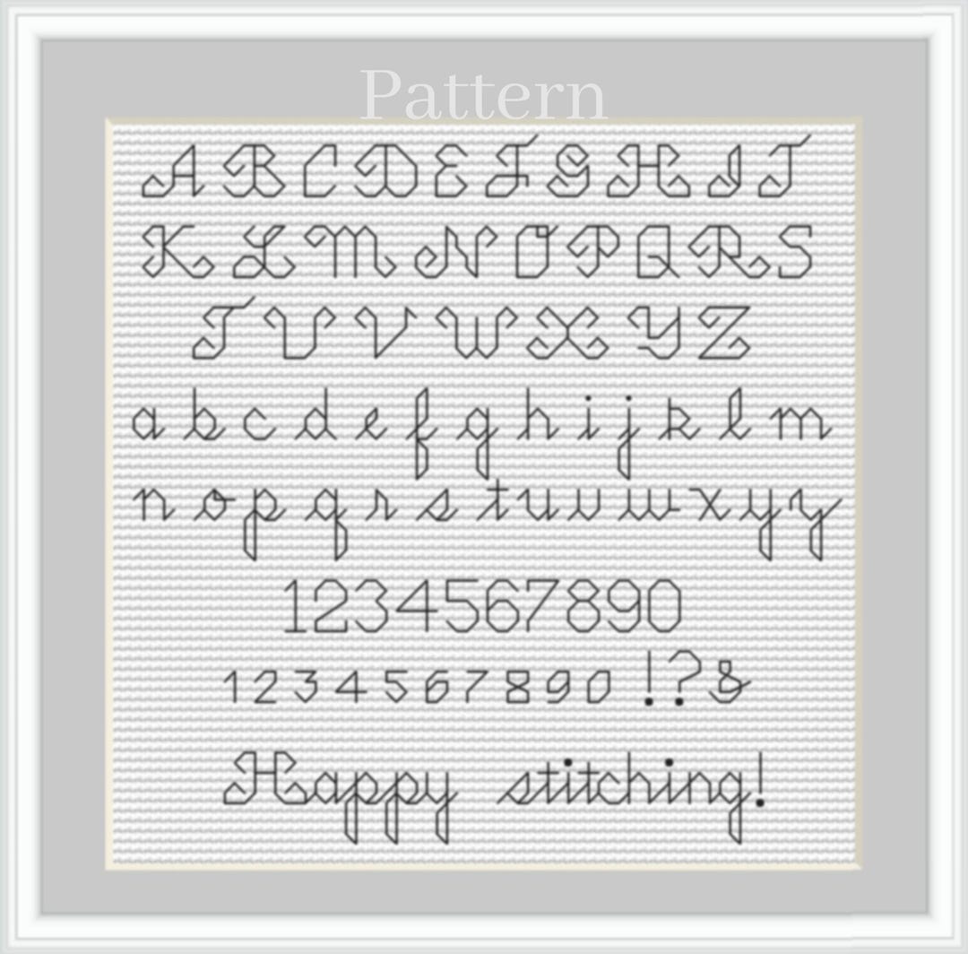 Backstitch Alphabet, Cursive Cross Stitch Font, Tiny Font Alphabet ...