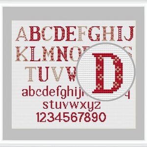 Monogram Fonts Cross Stitch Pattern, Christmas Alphabet, Cross Stitch ...