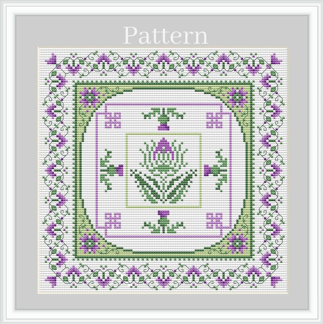 Thistle Cross Stitch Border Pattern, Outlander Cross Stitch, Floral ...