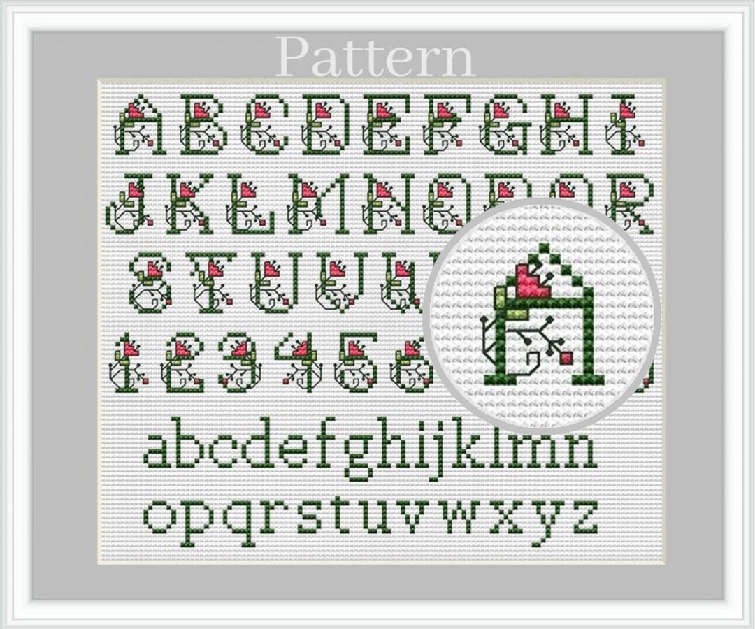Floral Alphabet Cross Stitch Pattern, Cross Stitch Letters, Cross ...