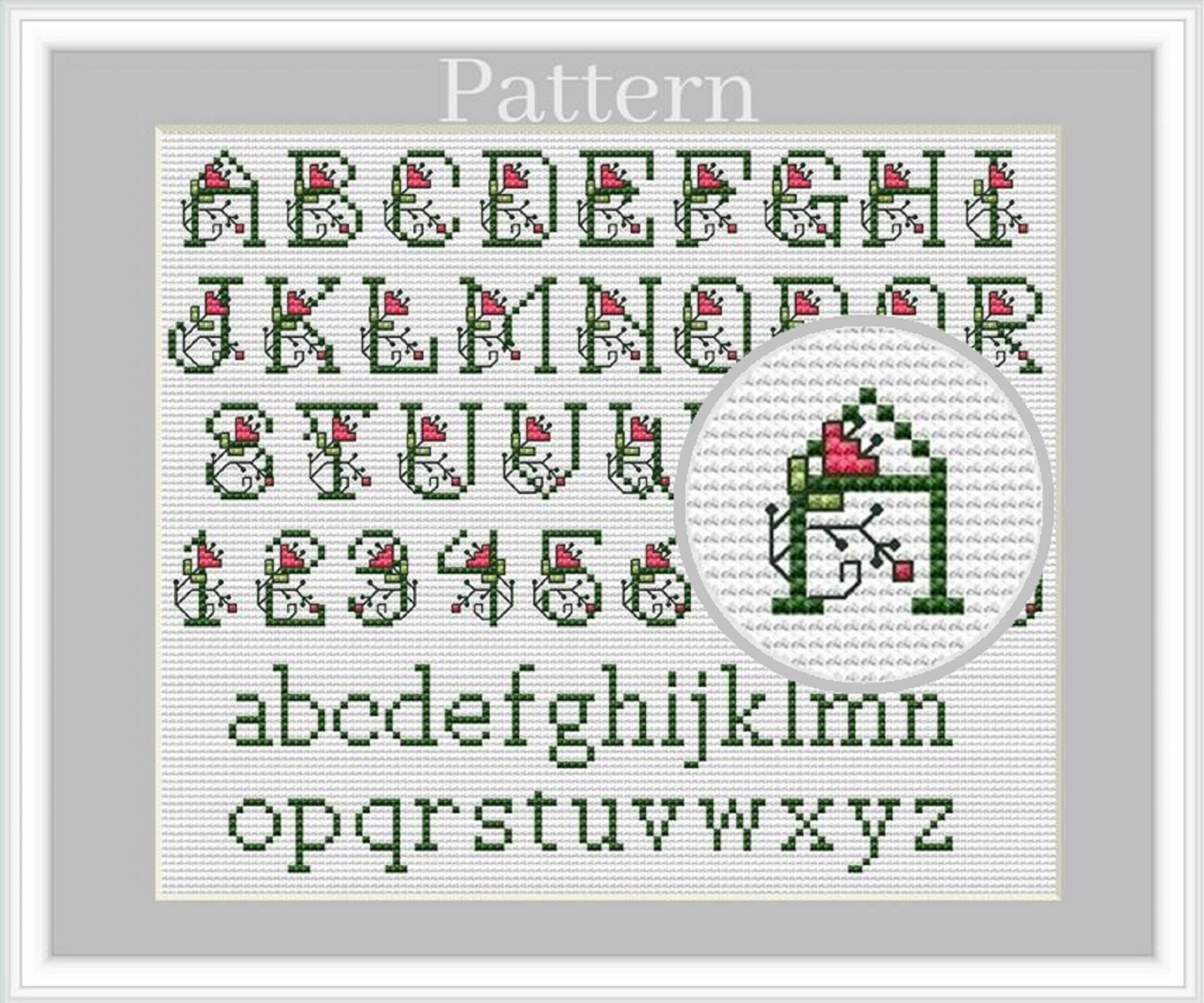 Floral Alphabet Cross Stitch Pattern Cross Stitch Letters - Etsy