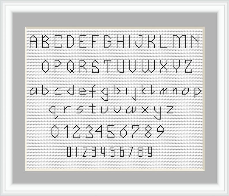 Backstitch Alphabet Cross Stitch Pattern Small Cross Stitch | Etsy