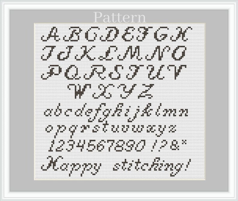 Cursive Alphabet Cross Stitch Pattern Cross Stitch Font - Etsy