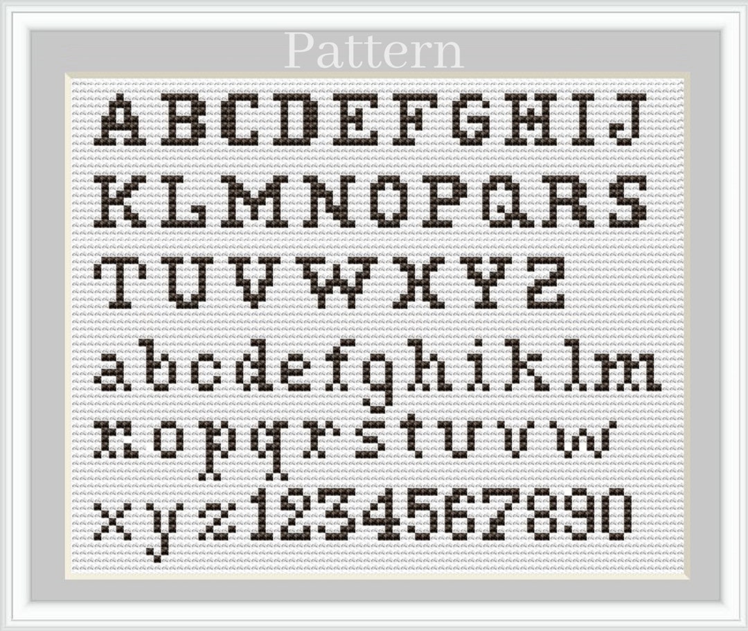 Cross Stitch Font, Cross Stitch Letters, Alphabet Embroidery, Block ...