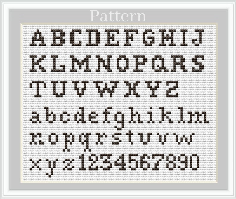 Cross Stitch Font Cross Stitch Letters Alphabet Embroidery - Etsy