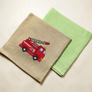 Fire Truck Cross Stitch Pattern, Fire Engine for Boys, Fire Machine ...