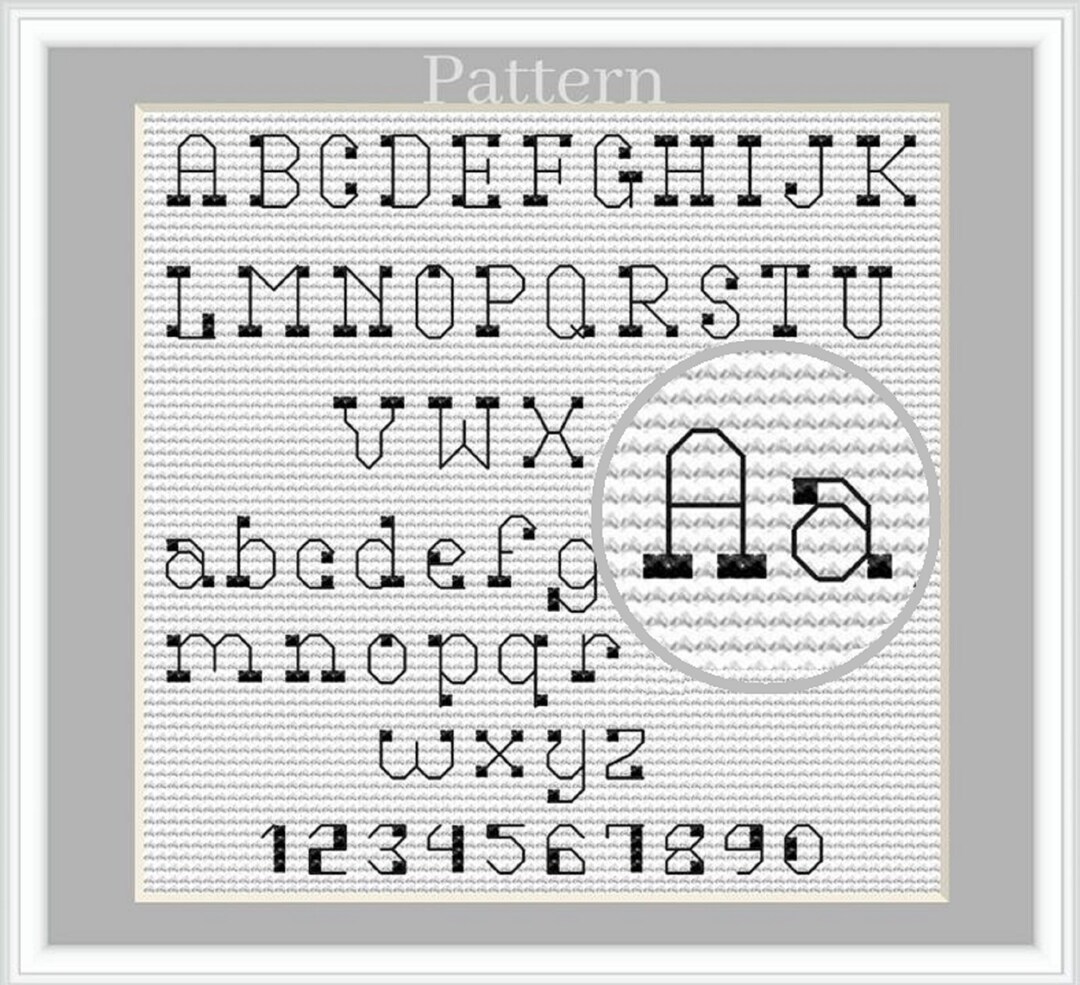 Backstitch Alphabet Cross Stitch Pattern, Cross Stitch Font, Cross ...