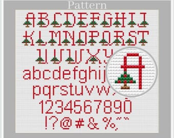 Christmas Alphabet Cross Stitch Pattern, Christmas Monogram Letters ...