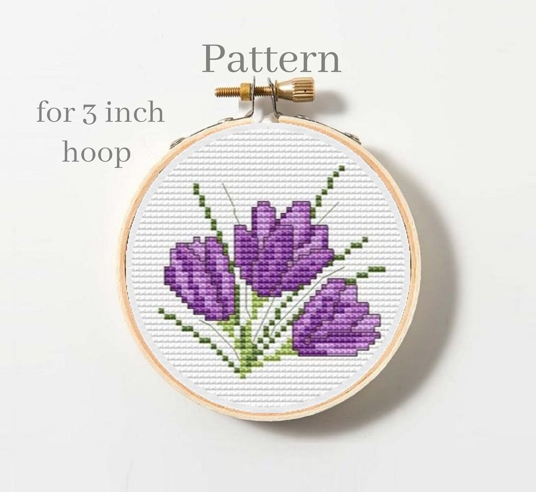 Crocus Cross Stitch Pattern, Spring Flowers Hand Embroidery Pattern - Etsy