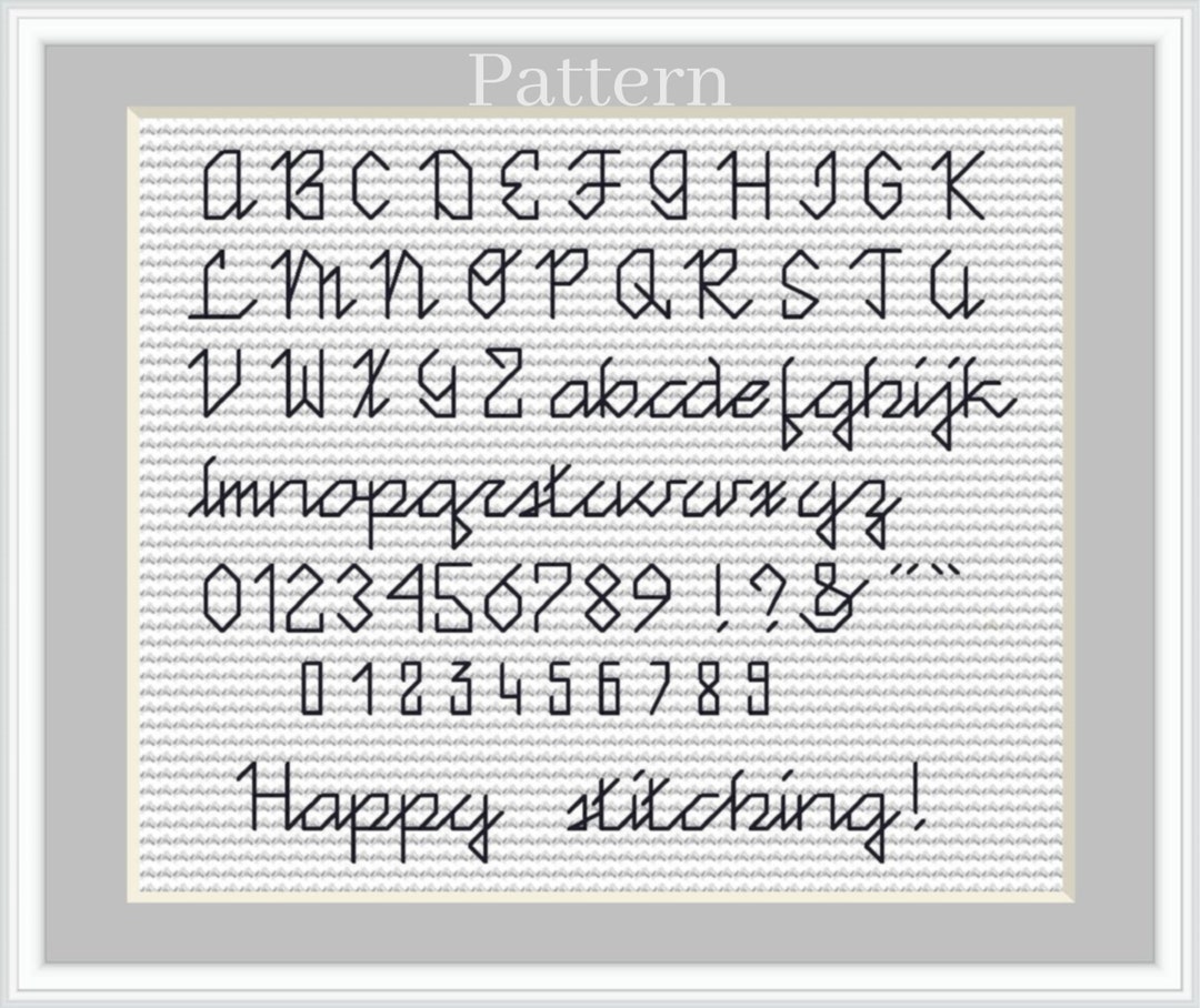 Cross Stitch Backstitch Alphabet Cross Stitch Font Cursive - Etsy
