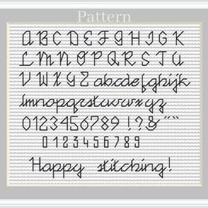 Cross Stitch Backstitch Alphabet Cross Stitch Font Cursive - Etsy