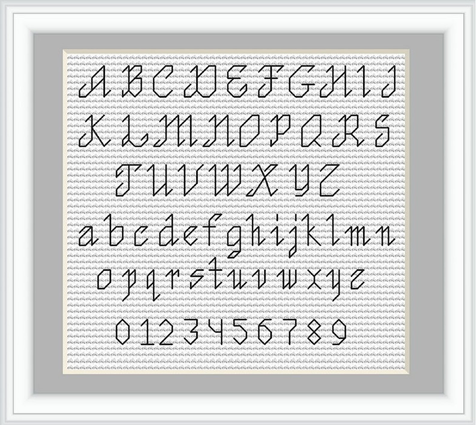 Backstitch Alphabet Cross Stitch Alphabet Cross Stitch - Etsy
