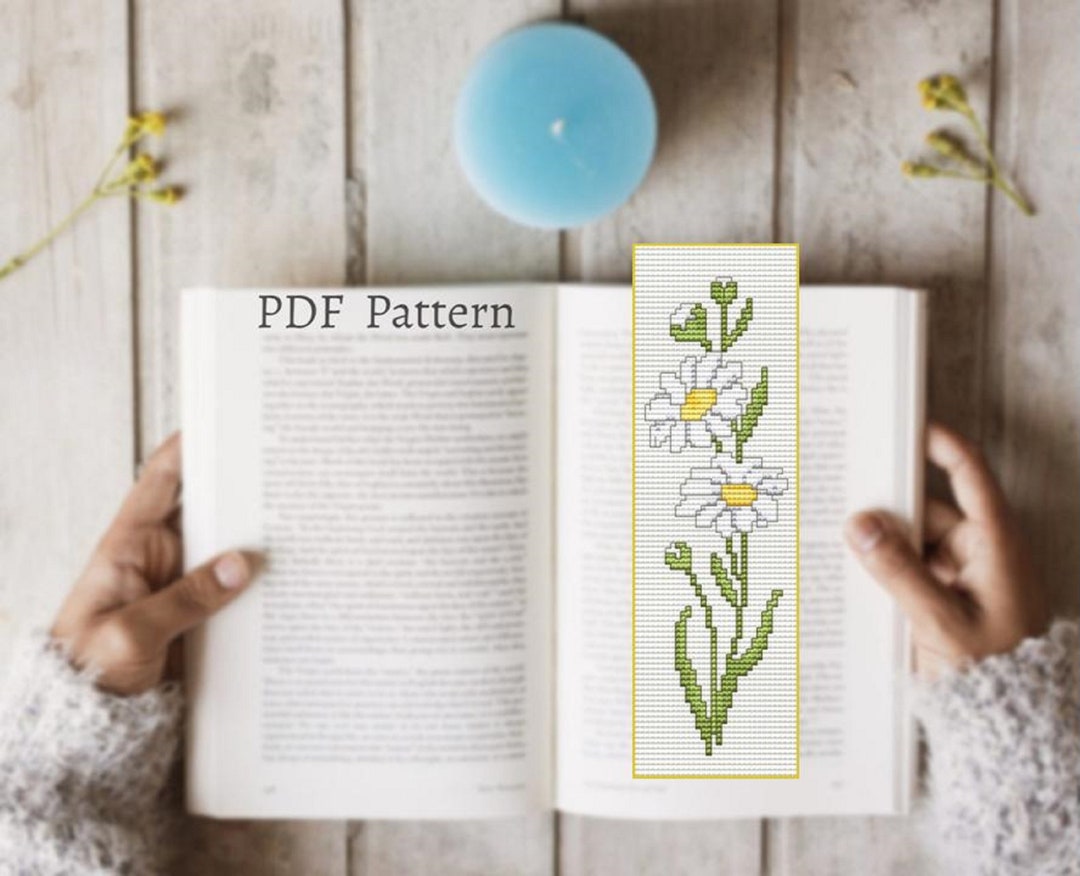 Daisy Cross Stitch Pattern White Daisy Bookmark Pattern Floral ...