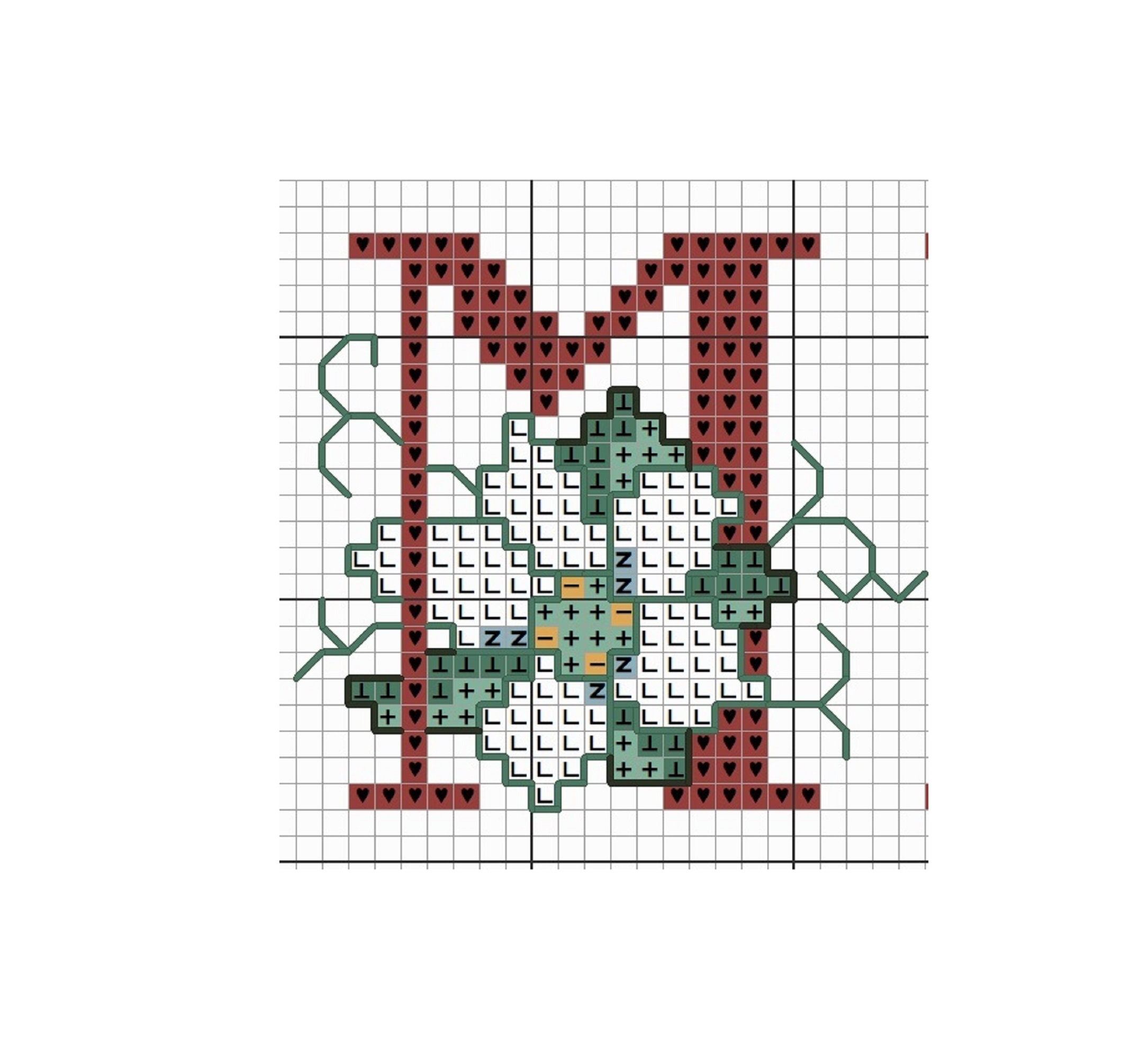 Christmas Alphabet Cross Stitch Pattern Cross Stitch Letters - Etsy
