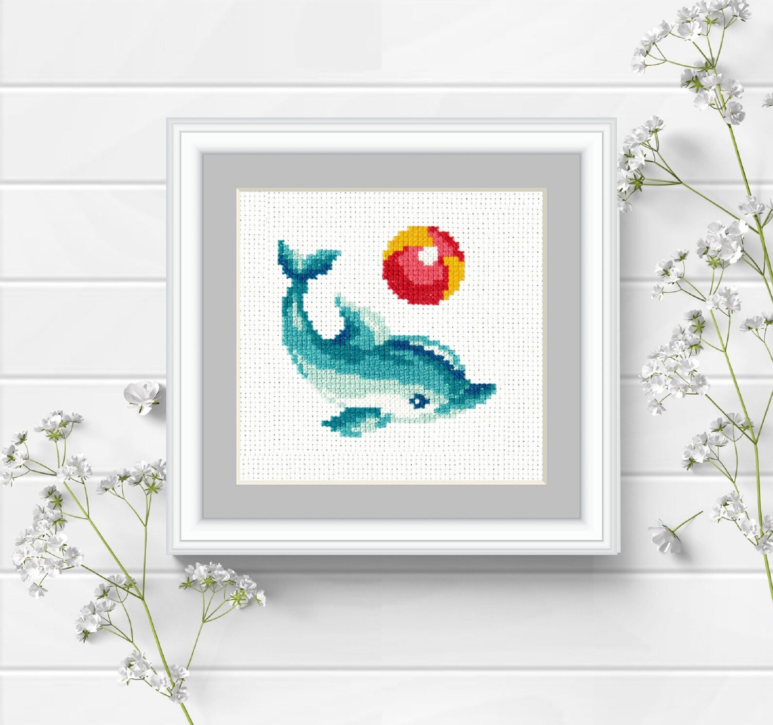 Dolphin Cross Stitch Pattern Dolphin Embroidery Sea Animals - Etsy