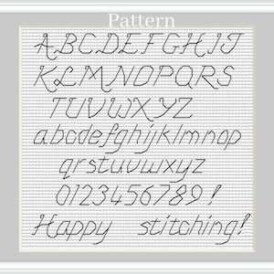 Backstitch Alphabet Cross Stitch Pattern, Cursive Fonts, Cross Stitch ...