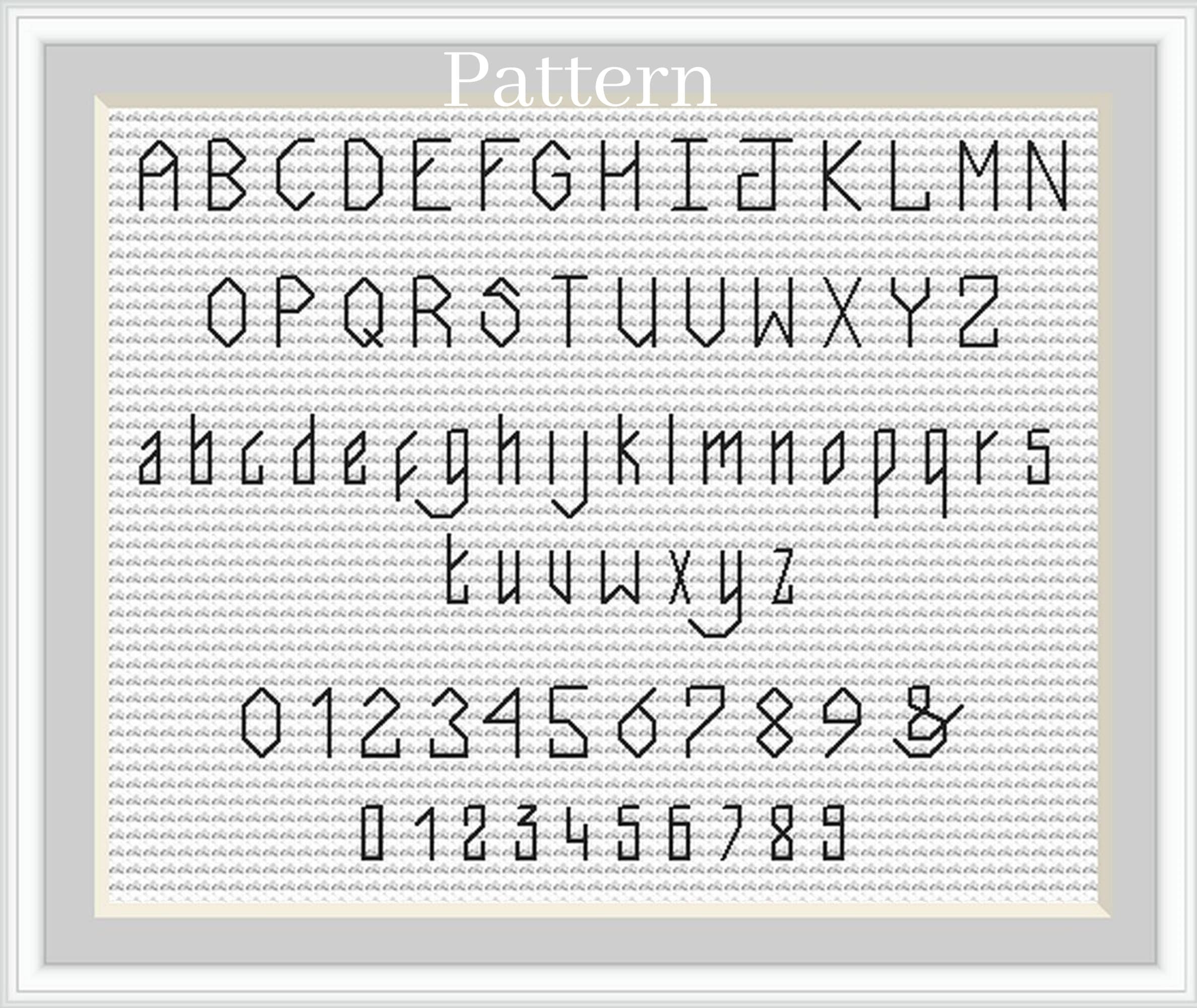 Back Stitch Alphabet Cross Stitch Font Alphabet Pattern - Etsy
