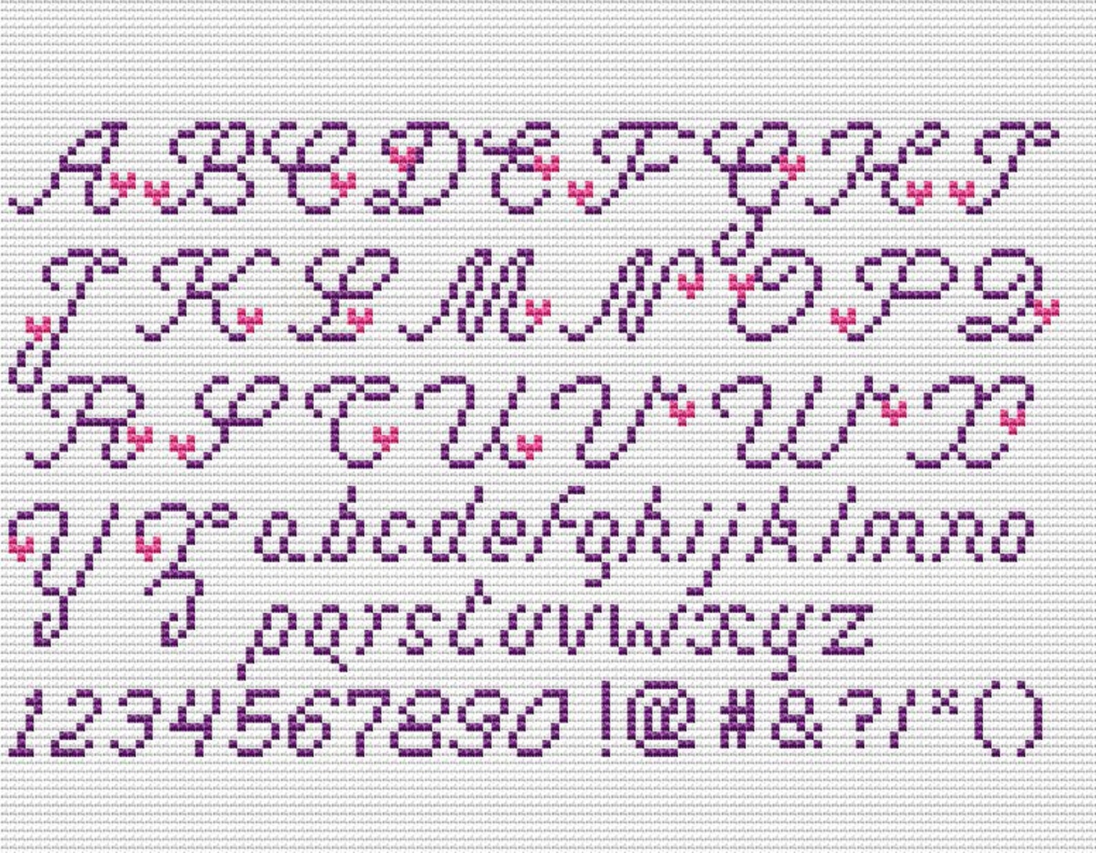 Cursive Alphabet Cross Stitch Pattern Cross Stitch Font - Etsy Canada