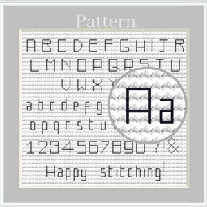 Back Stitch Alphabet Cross Stitch Pattern, Cross Stitch Fonts, Cross ...
