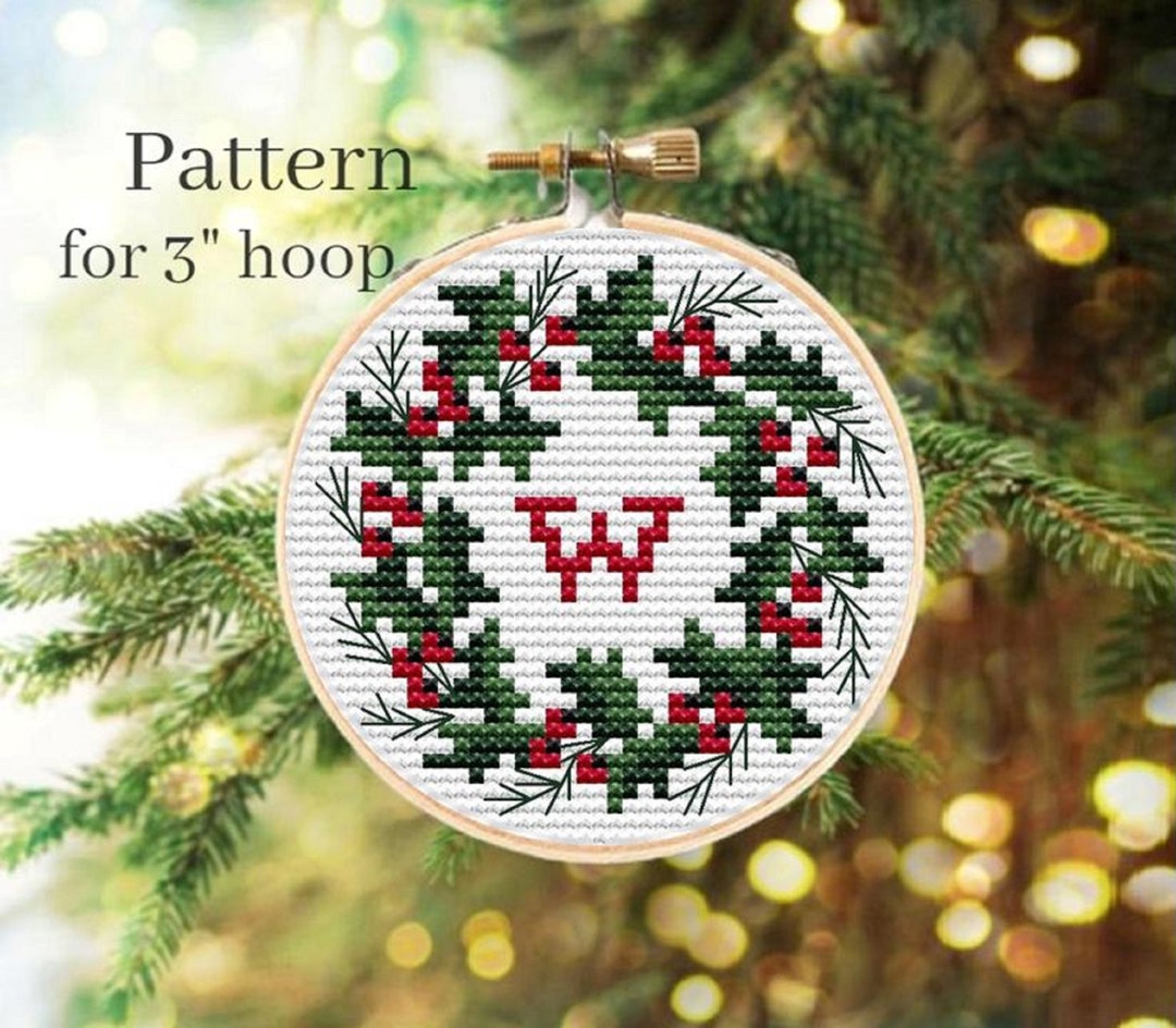 Monogram Ornament Cross Stitch Pattern With Alphabet Chart, Cross ...